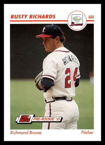 1991 Line Drive AAA #439 Rusty Richards Richmond Braves Baseball Card ...