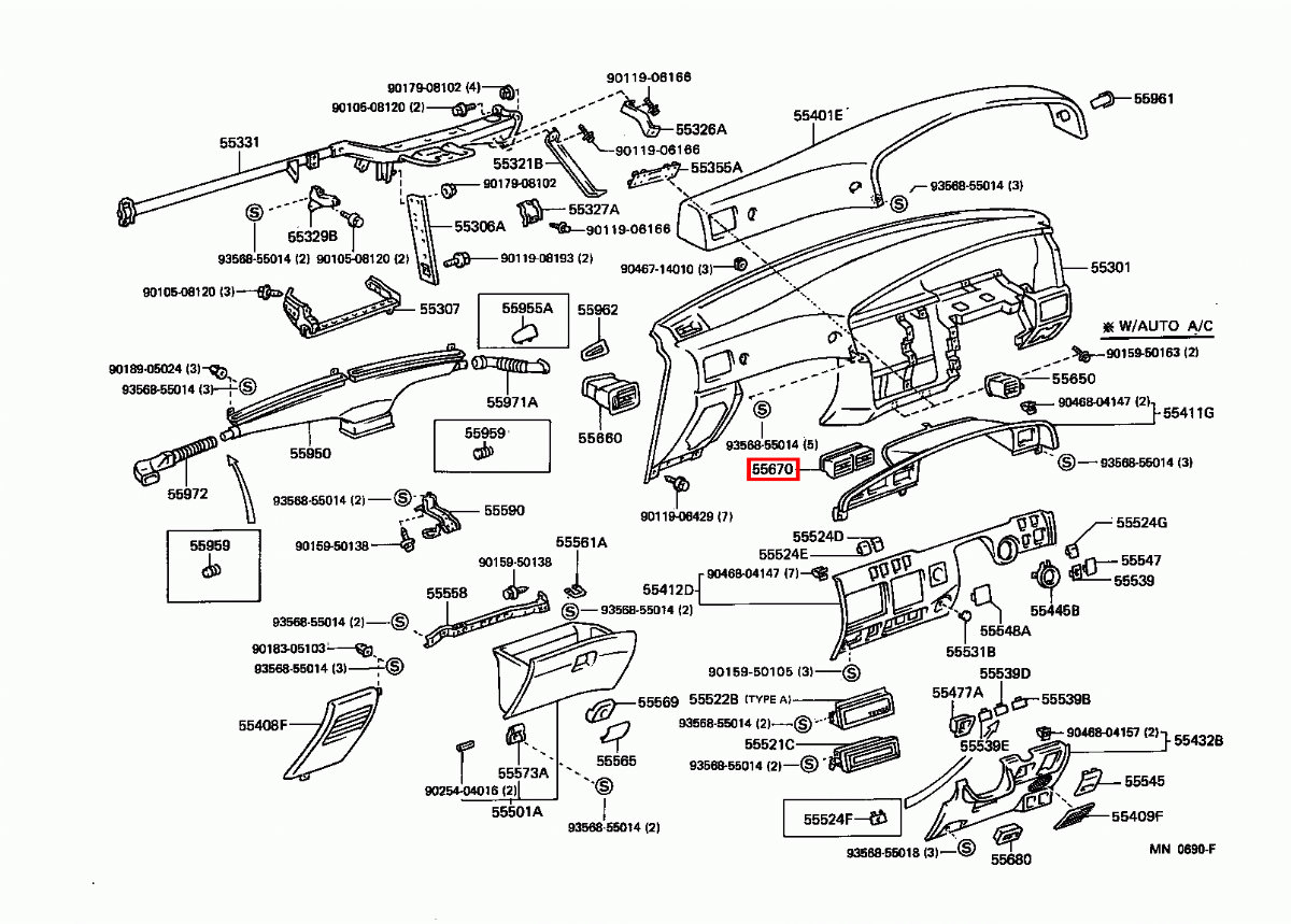 Genuine Toyota LandCruiser HZJ80 HDJ81 HDJ80 FZJ80 FJ80 Dash Air Vent ...