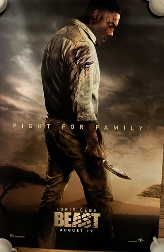 BEAST (2022) IDRIS ELBA Movie Poster, 27x40, DS, Coming Soon! Sharlto ...