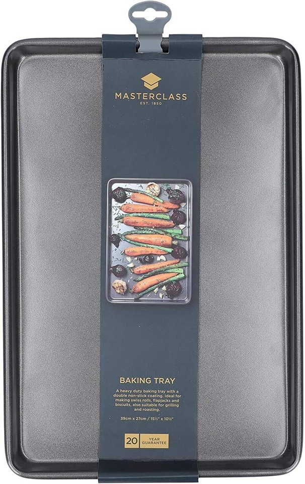 MasterClass Large Baking Tray with PFOA Free Non Stick Robust 1 mm ...