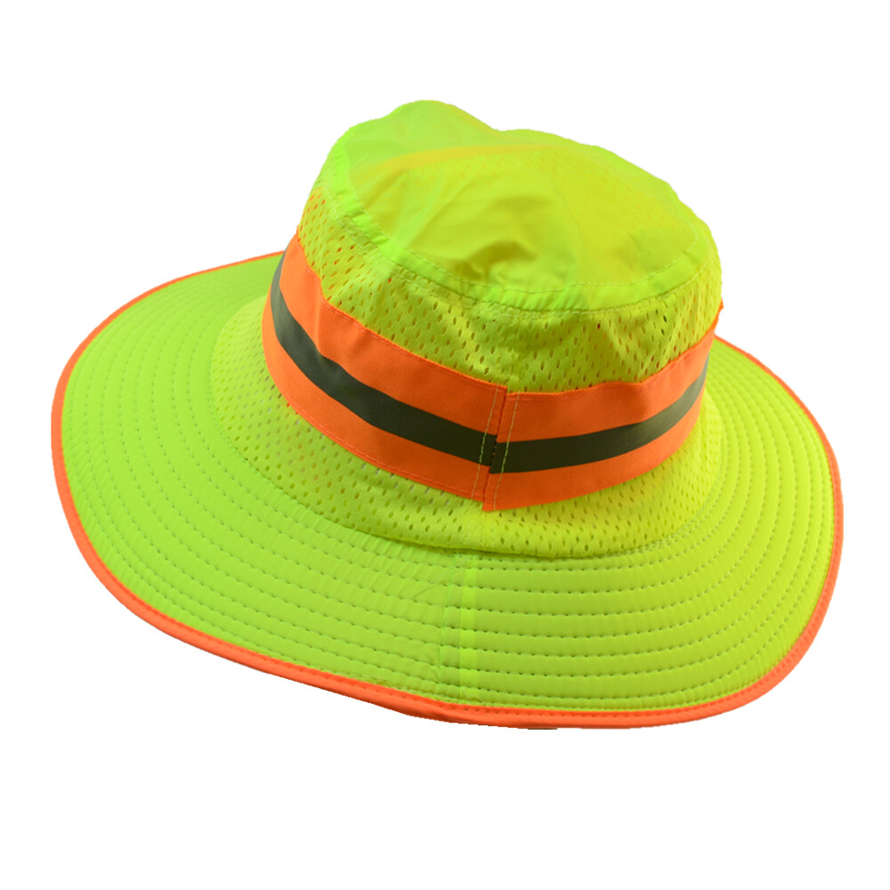 Hi Vis Reflective Sun Safety Working Neck Flap Boonie Hats Ventiation ...