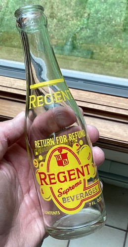 Old Pittsburgh PA ACL Painted Label Soda Bottle Regent Beverage 7 Oz ...