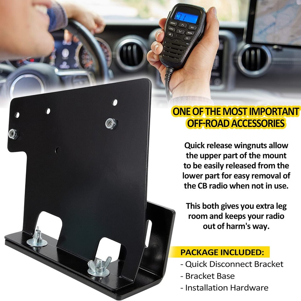 Passenger Side Quick Disconnect Universal CB Radio Mount Mobile Radio ...