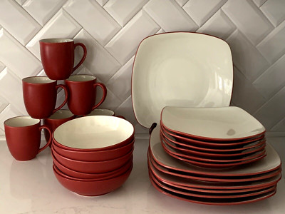 Noritake Colorwave 26 Piece Set~ Raspberry Red Service for 6~extra ...