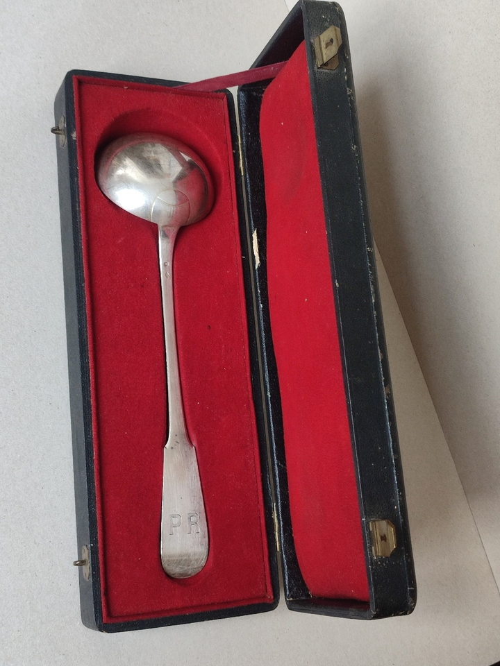 Henri Soufflot - Louche en Argent Massif dans son coffret. Poids: 250g ...