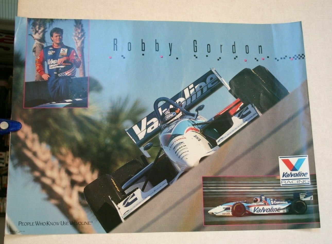 ROBBY GORDON INDY 500 CART INDY CAR VALVOLINE LARGE FULL COLOR POSTER ...