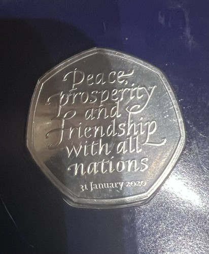 Very Rare (Brexit) 50p Coin Peace Prosperity And Friendship With All ...