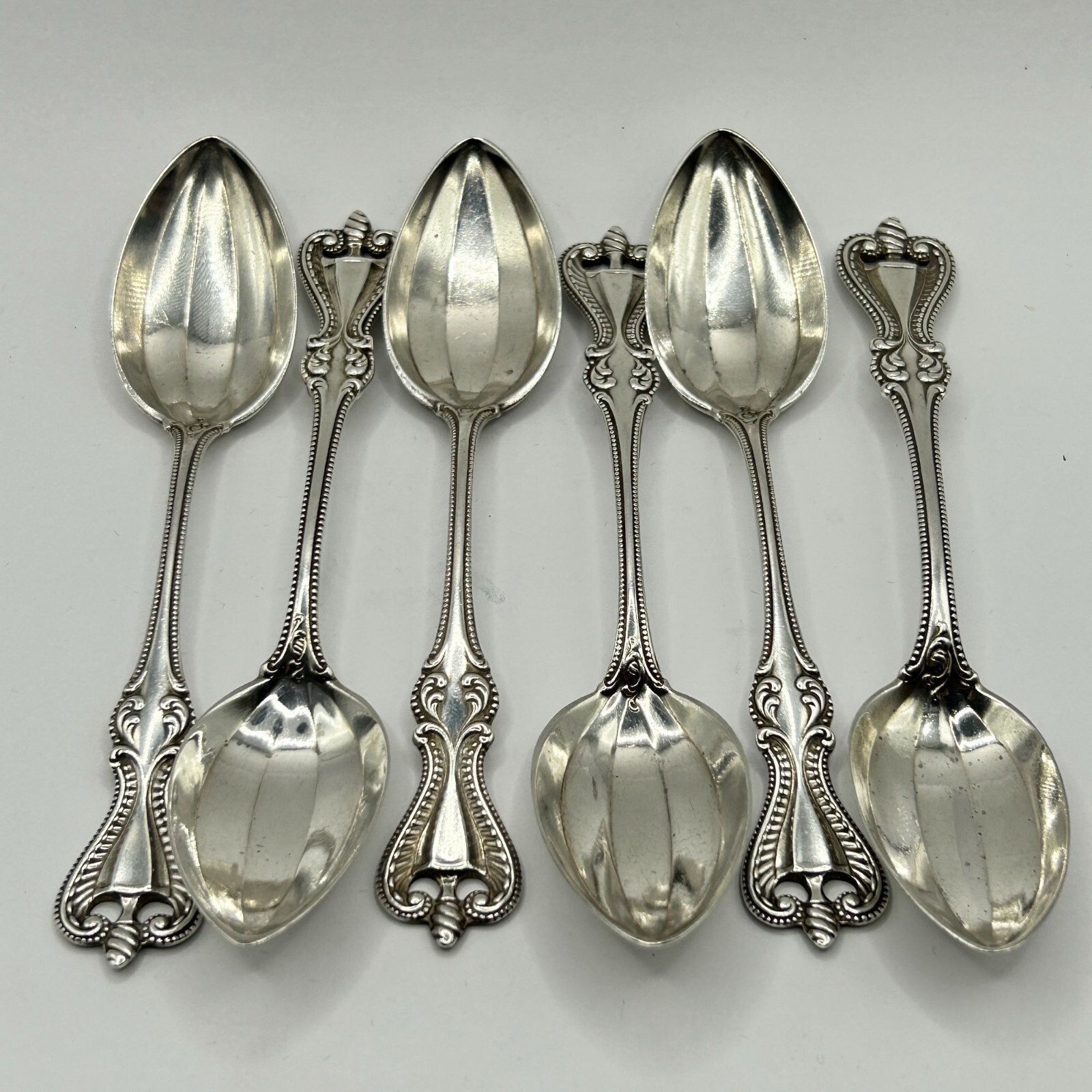 6 Antique Towle "Old Colonial" Sterling Silver Ribbed Spoons | eBay