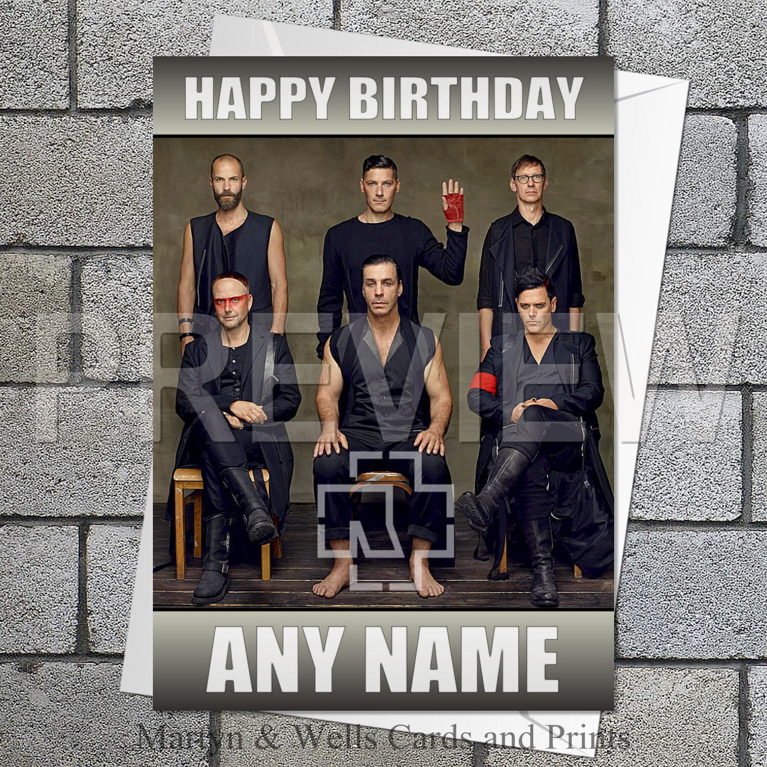 Rammstein birthday card. 5x7 inches. Personalised birthday card, plus ...