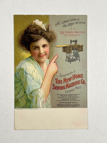 Advertising Postcard New Home Sewing Machine Orange MA | eBay