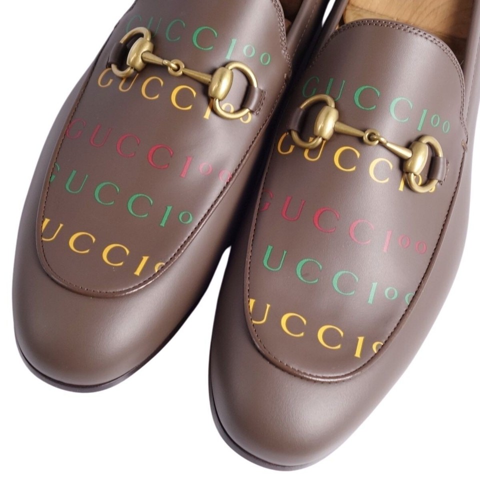 GUCCI 100th Anniversary Horsebit Loafers Moccasins Brown Calf Leather ...