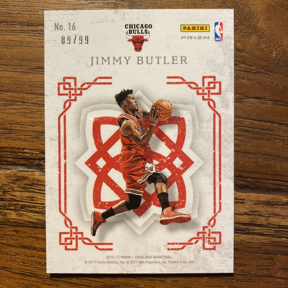 Jimmy Butler 2016-17 Panini Excalibur CRUSADE Red Prizm 89/99 Card #16 ...