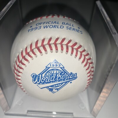 1993 MLB World Series Rawlings Baseball in Acrylic Cube Blue Jays vs ...