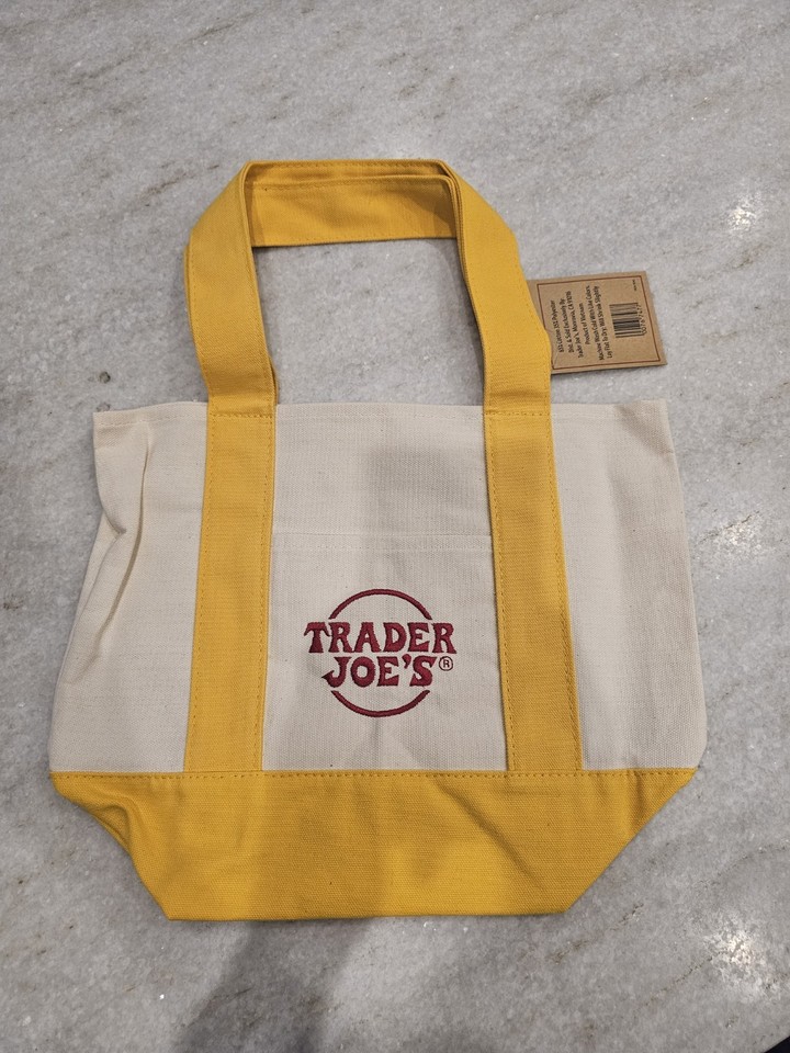 New w/ Tag! YELLOW - Trader Joe's Limited Edition Mini Canvas Tote Bag ...