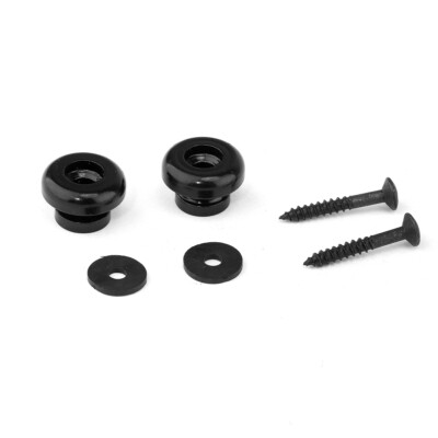 Musiclily 2Pcs Black Metal Yamaha Style Electric Guitar Strap Buttons ...