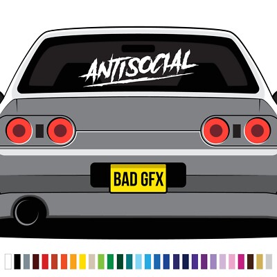 Antisocial Large Car JDM Sticker - DUB Euro Slammed Stance Window Decal ...