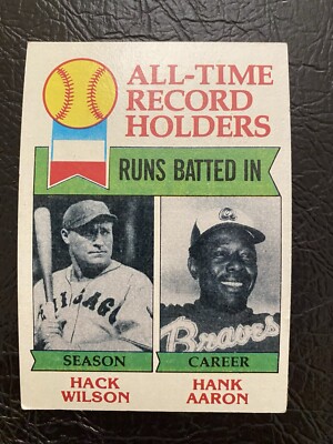 1979 Topps - All-Time Record Holders Runs Batted In #412 Hank Aaron, Hack Wilson | eBay