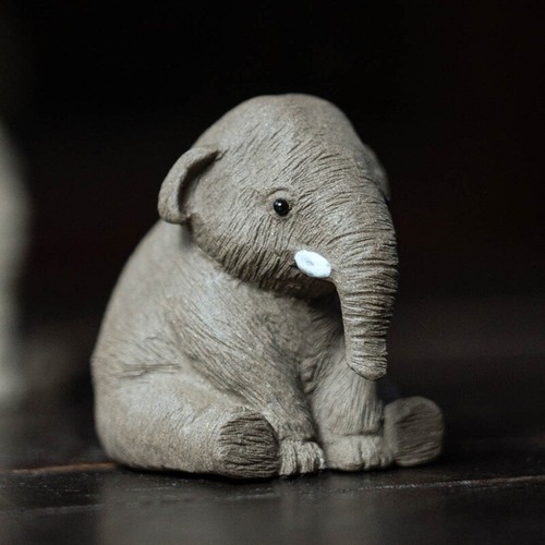 Elephant Statue Small Table Decoration Purple Sand Tea Set Purple Sand ...