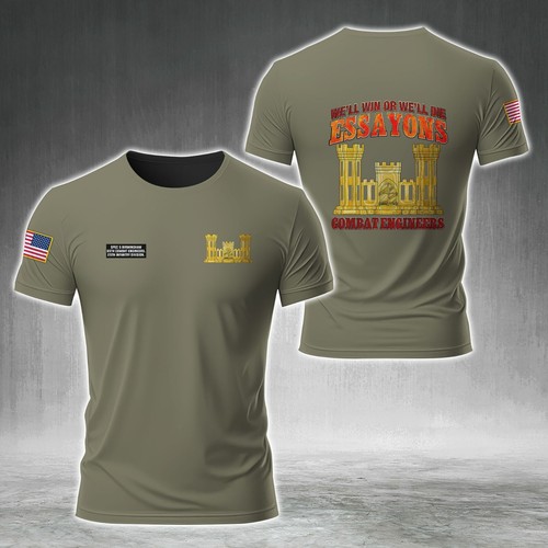Custom Name US Army Combat Engineer Essayons AOP Shirt 3D shirt Full ...