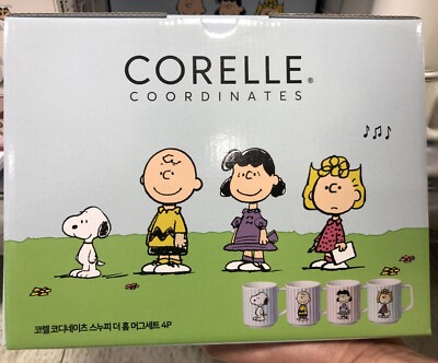 CORELLE COORDINATES SNOOPY THE HOME EDITION Bold Mug Cup 4P Set | eBay