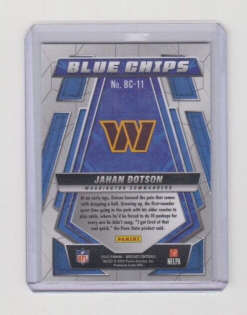 2022 Panini Mosaic Jahan Dotson Blue Chips RC No. BC-11 Commanders | eBay