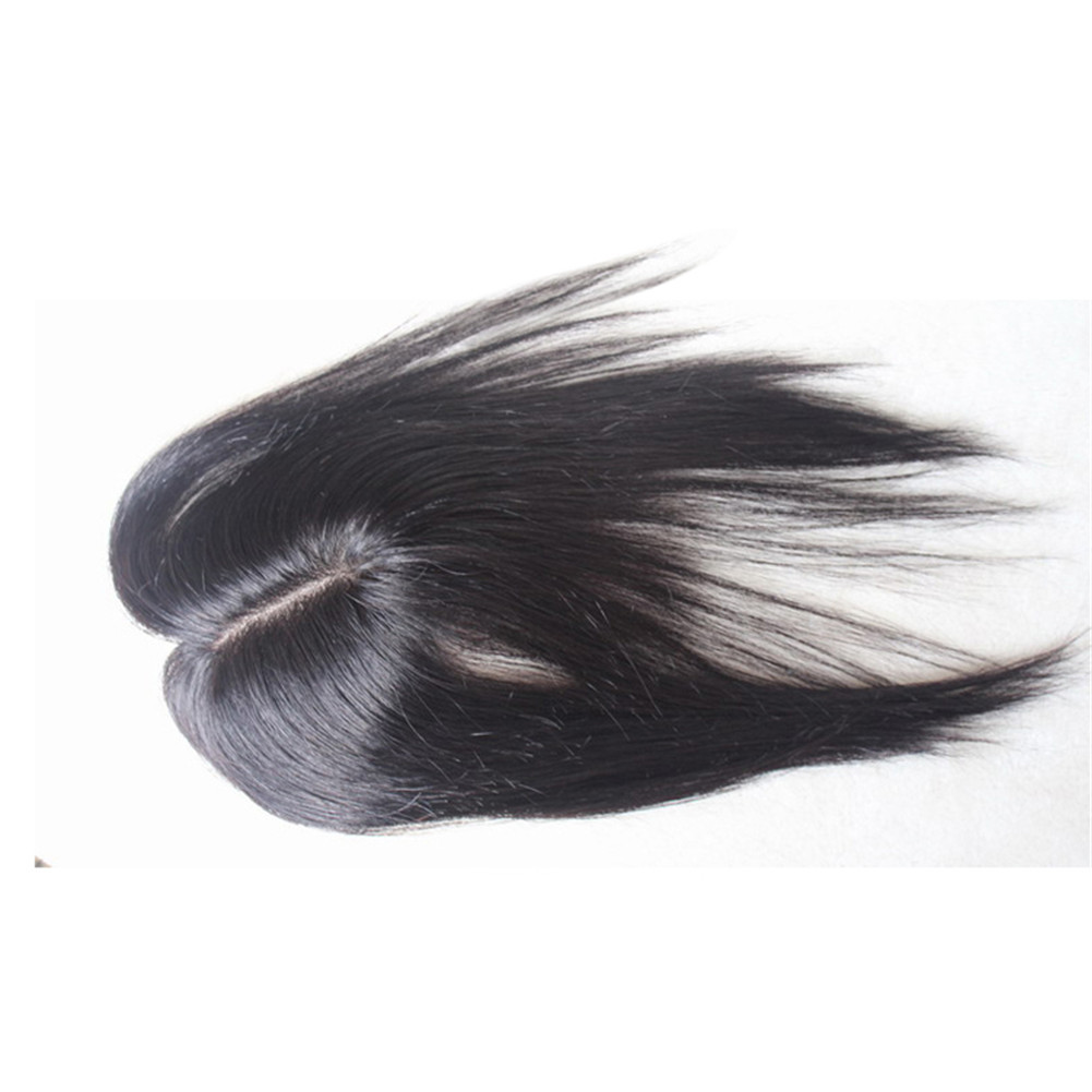 Hand-made Straight 100% Human Hair Topper Hairpiece Toupee Top Piece ...