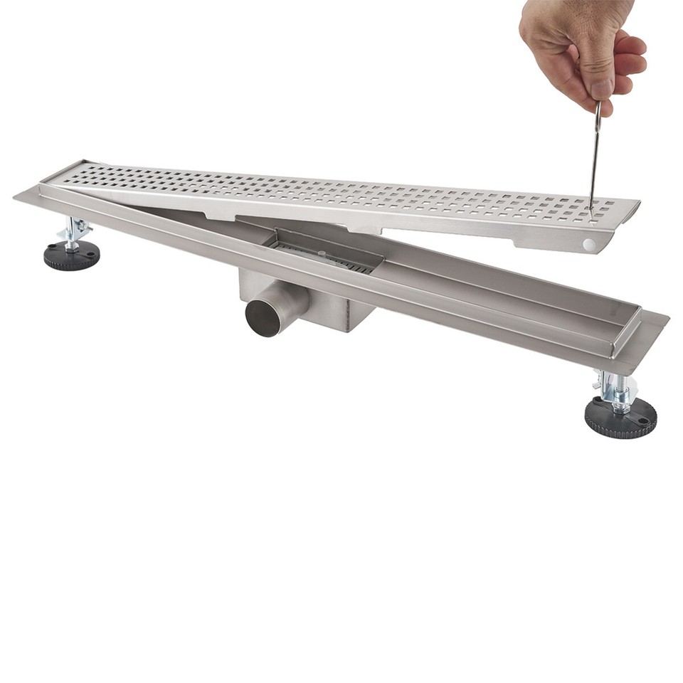 Linear Shower Drain STAINLESS STEEL WETROOM BATHROOM CHANNEL GULLY TRAP ...