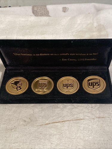 United Parcel Service UPS Four Golden Medals All UPS Logos Coins 1919 ...