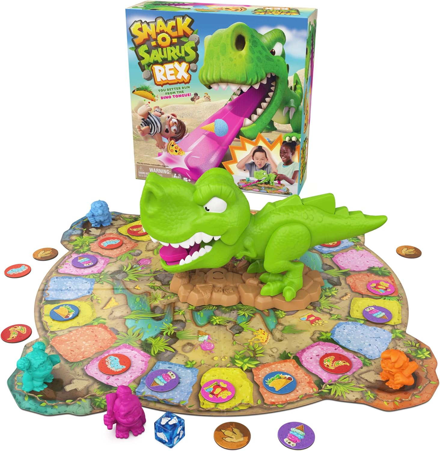 , Snack-O-Saurus Rex, Interactive Dinosaur Toy for Kids, Board Games ...