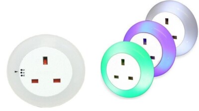 Plug Through Night Light - socket, multi coloured, LED, bedroom ...