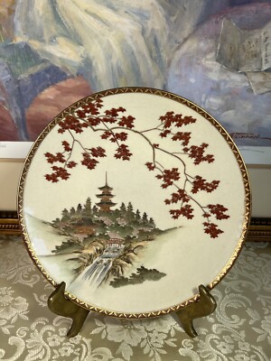 Antique Japanese Satsuma Pottery Enamel Collection Plate 9.5 inches | eBay