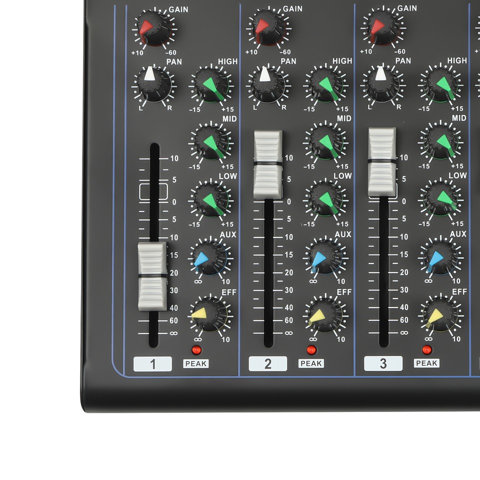 Bluetooth Audio Mixer USB DJ Sound Mixing Console 7-Channel Bands ...