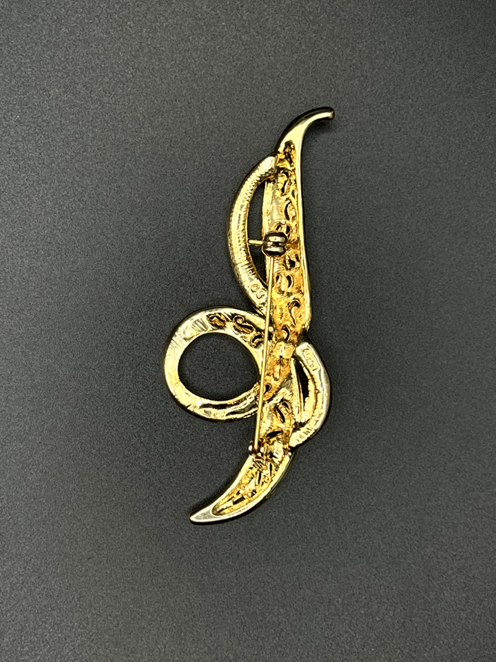 Vintage Glamorous Gold And Silver-Tone Rhinestone Brooch Pin | eBay