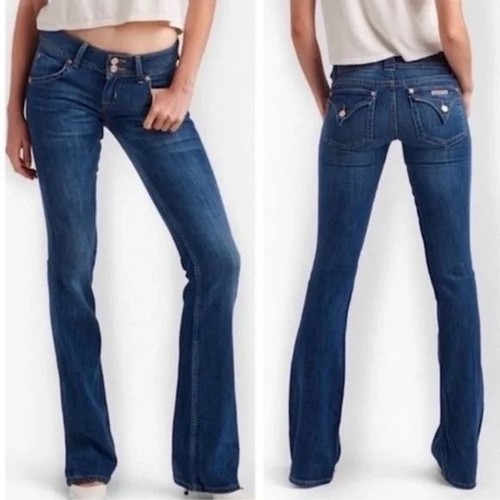 Hudson Womens Signature Bootcut Dark Wash Denim Jeans Double Button ...