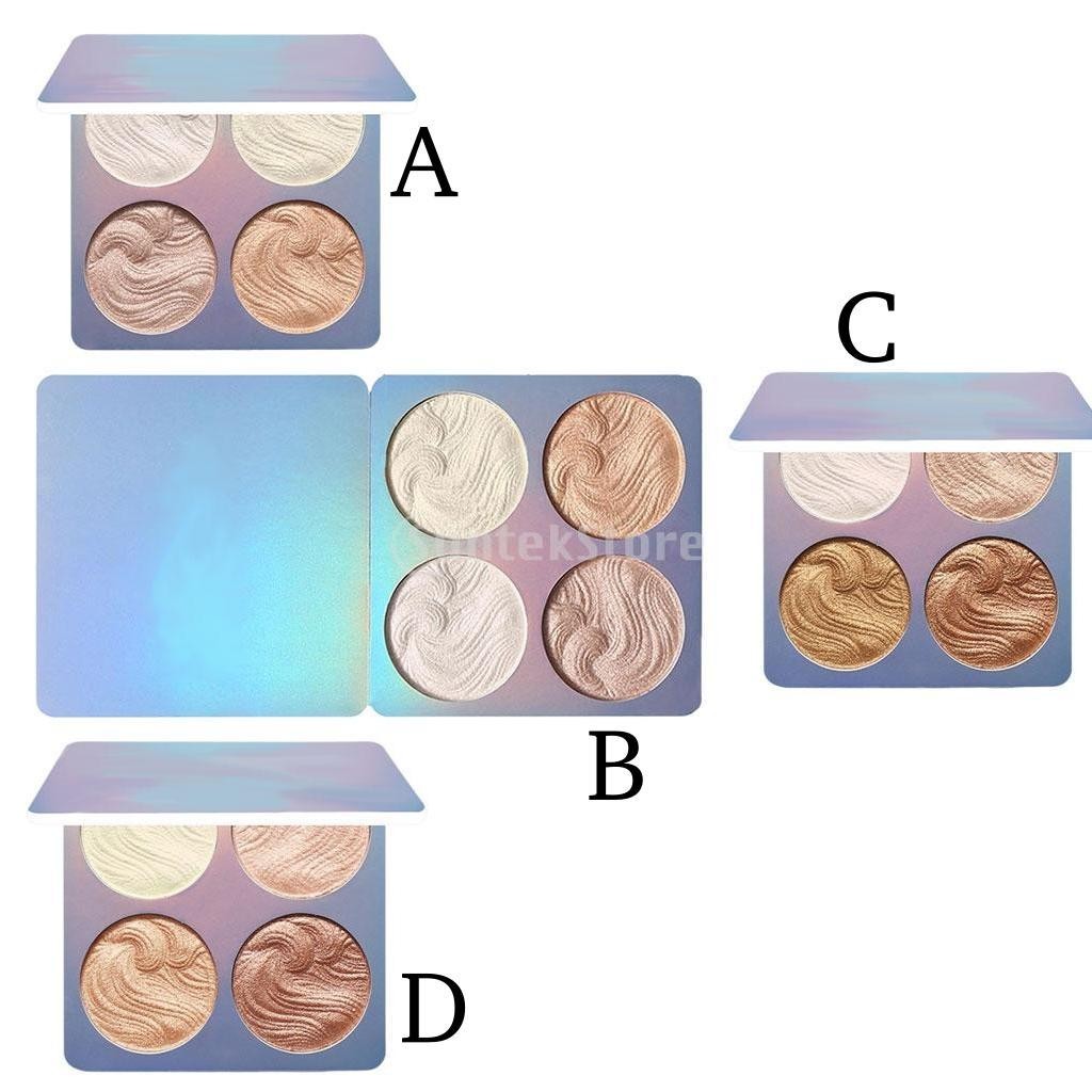 4-color Highlighter Pressed Powder Shimmering Palette Eyeshadow for Eye ...