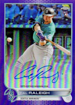 2022 Topps Chrome Rookie Auto Cal Raleigh #RA-CR Purple Ref **READ ...