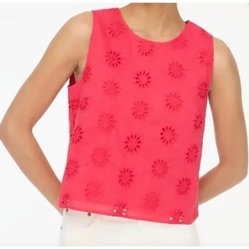 J Crew Factory | NWT | Eyelet shell tank top in Bright Rose Pink | Sz XXS | eBay