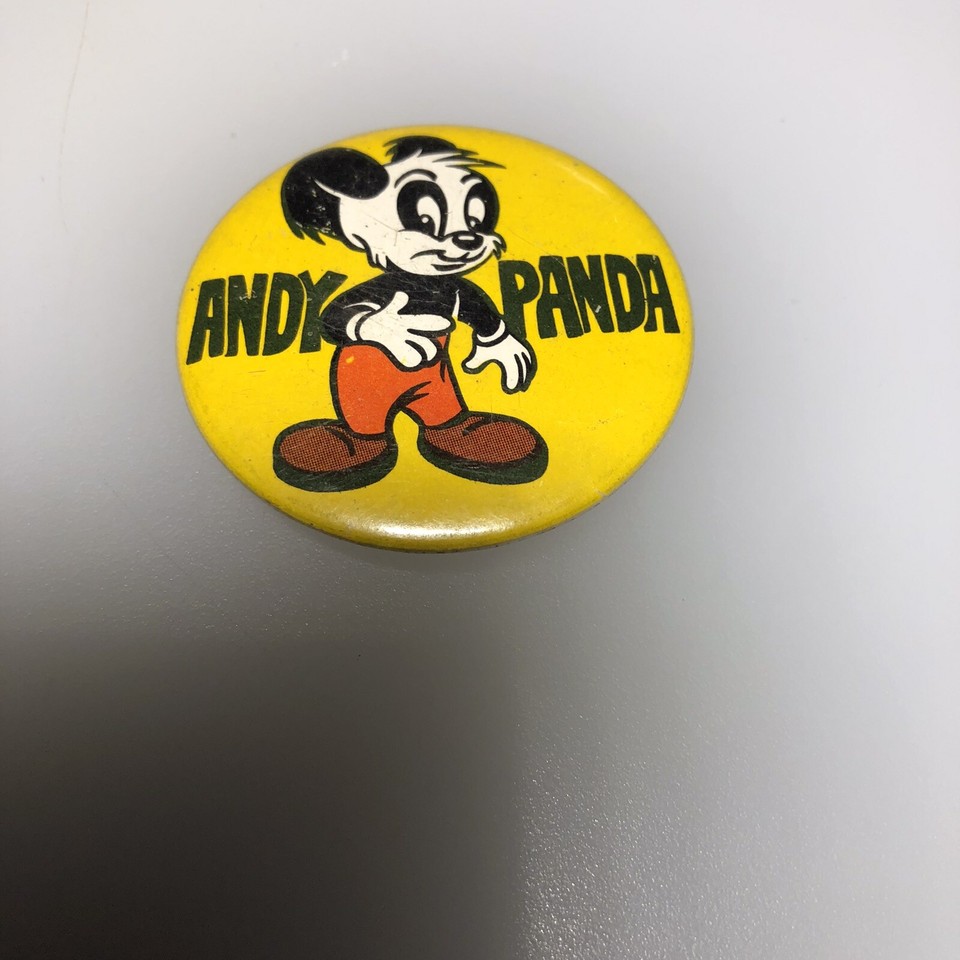1972 Andy Panda Walter Lantz Cartoon Character Vintage Button Pin ...