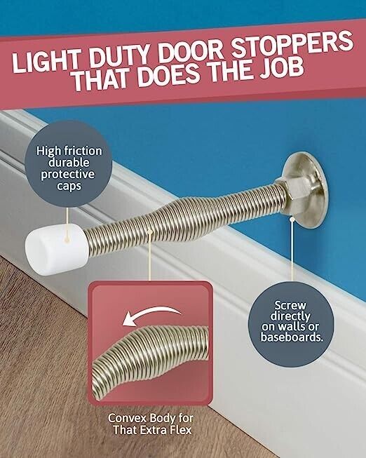 National Hardware 3" Spring Door Stopper Spring Door Stop with Rubber ...