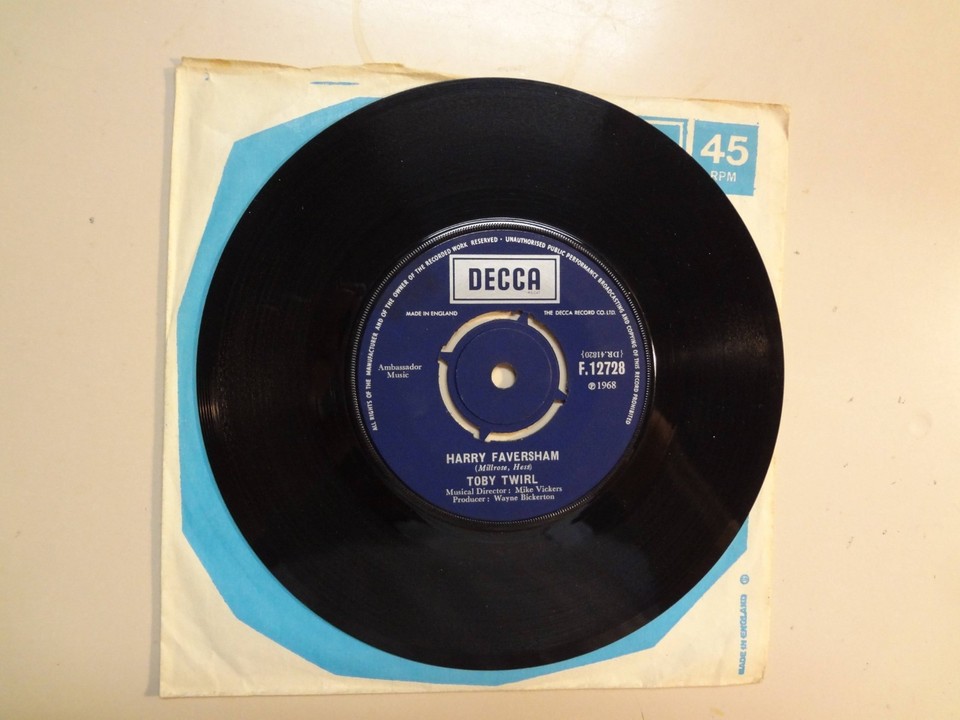 TOBY TWIRL: Back In Time-Harry Faversham-U.K. 7" 68 Decca Record Co.LTD ...