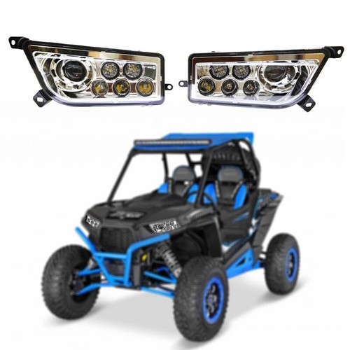RZR Silver Color LED Light Headlight for Polaris Razor XP 1000, XP 900 ...