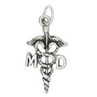 Sterling Silver MD Medical Doctor Caduceus Charm or Pendant | eBay