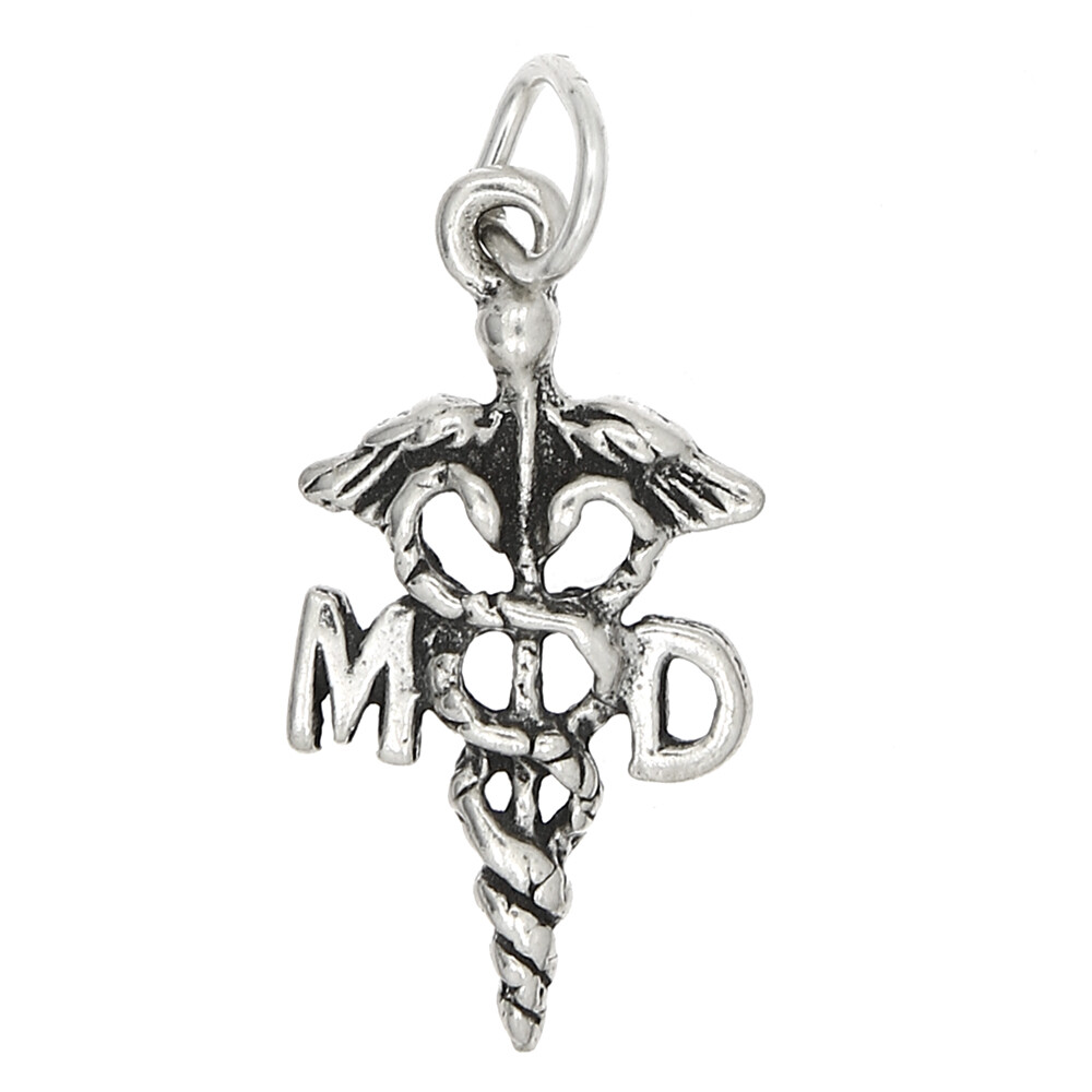Sterling Silver MD Medical Doctor Caduceus Charm or Pendant | eBay