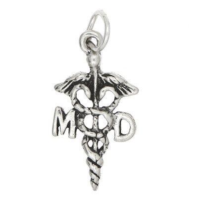 Sterling Silver MD Medical Doctor Caduceus Charm or Pendant | eBay