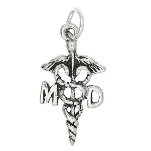 Sterling Silver MD Medical Doctor Caduceus Charm or Pendant | eBay
