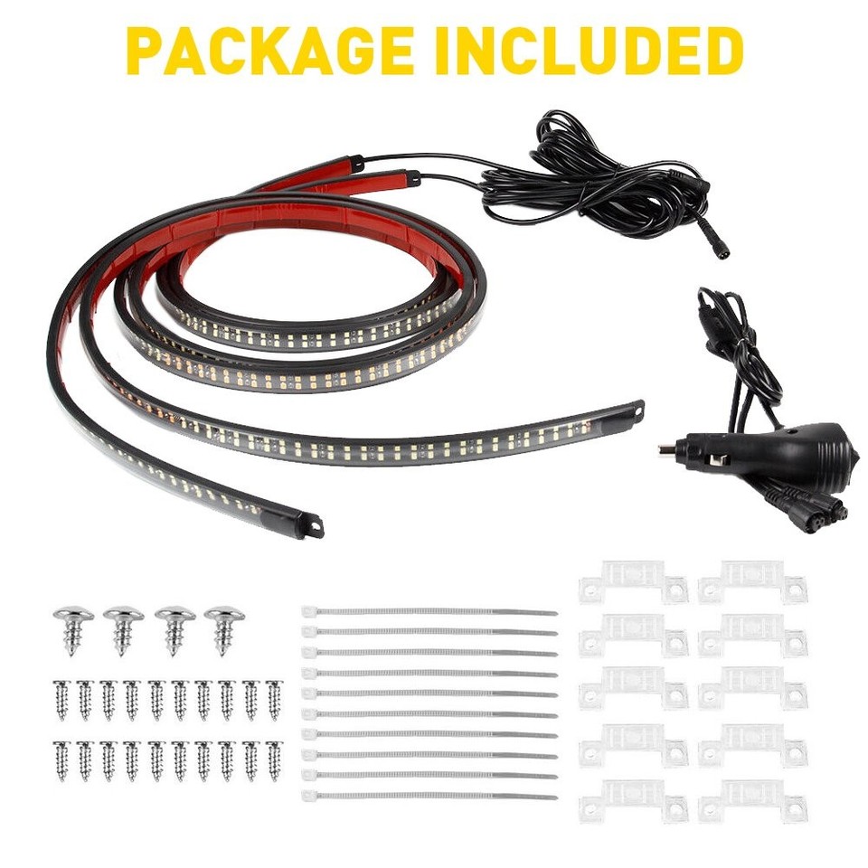 2x 60" Emergency Truck Tailgate Strobe Lights Strip LED Tail Light ...