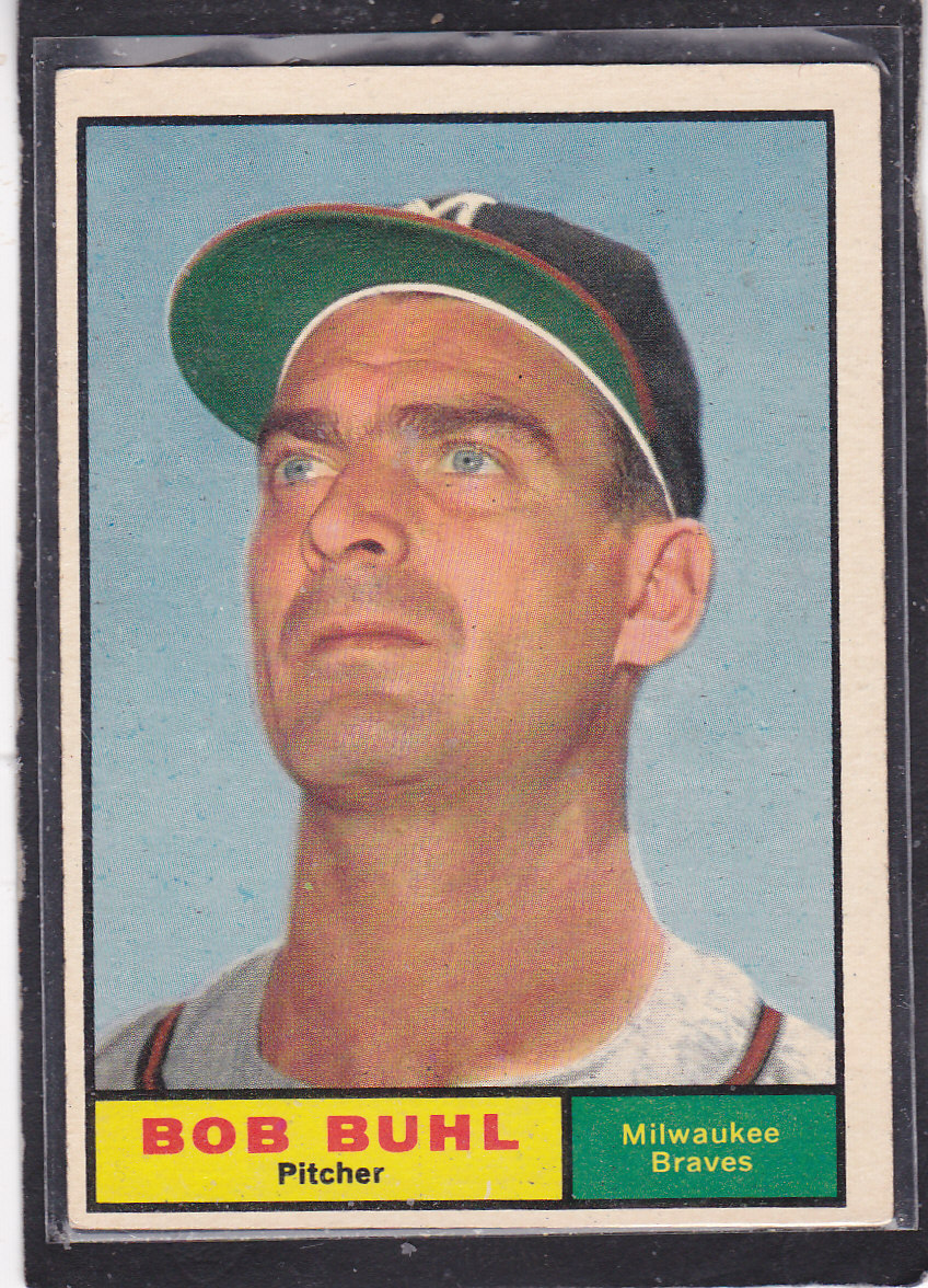 1961 BOB BUHL - Topps Baseball Card # 145 - Milwaukee Braves - Vintage ...