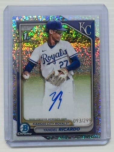 2024 Bowman Chrome Yandel Ricardo Speckle Refractor Prospect Auto 093/ ...