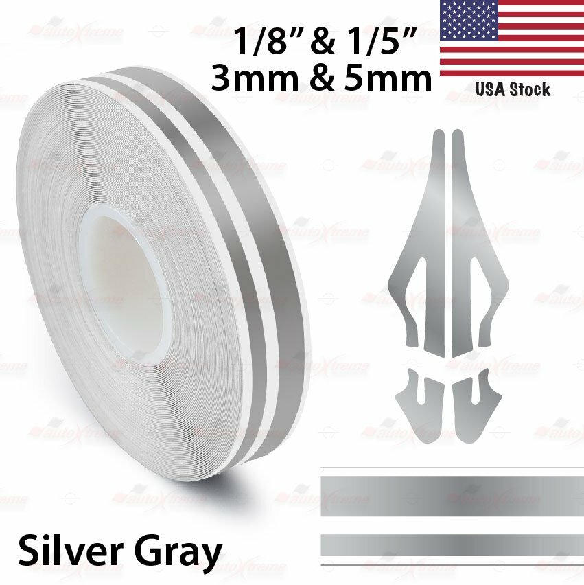 SILVER GRAY 9/16" PINSTRIPE Car Model Pinstriping Double TAPE Vinyl ...