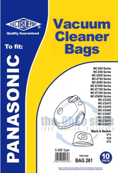 10 x PANASONIC Vacuum Cleaner Bags C-20E Type - MCE 7113, MC-CG383, MC ...